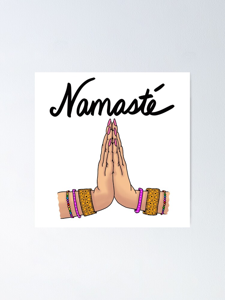 "Namaste Prayer Hands, Spiritual Yoga Design" Poster for Sale by Ikigai ...
