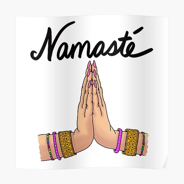 "Namaste Prayer Hands, Spiritual Yoga Design" Poster for Sale by Ikigai ...