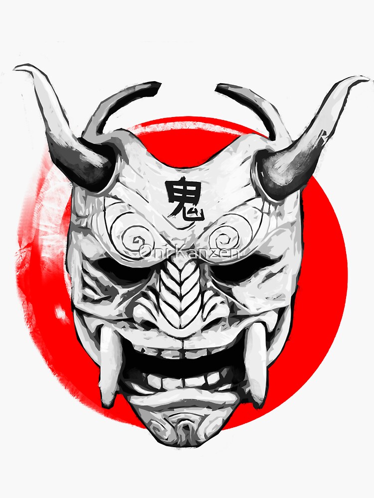 "Red Oni" Sticker for Sale by NihonJinDesu | Redbubble