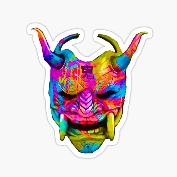 "Neon Oni" Sticker for Sale by NihonJinDesu | Redbubble