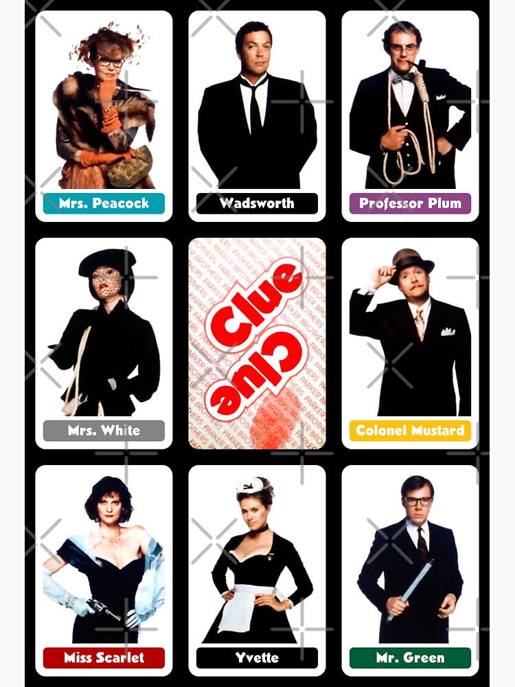 Pegatina «Clue (1985) - Tarjetas de sospechosos» de postersrestored ...
