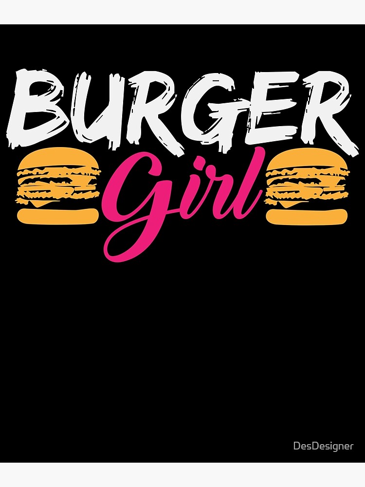 Póster «Burger Girl | Hamburguesa Con Queso Comida Rápida Hamburguesas ...