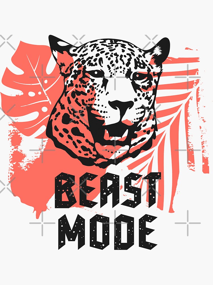 "Tiger t-shirt on The beast mode" Sticker by merch-shark | Redbubble