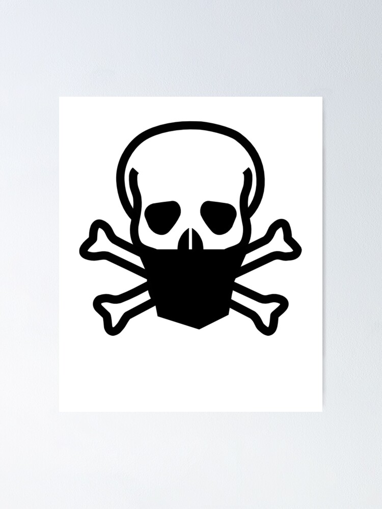 "Skeleton skull and crossbones with surgical mask " Poster for Sale by ...