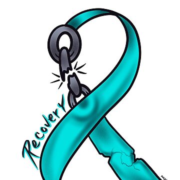 "Teal addiction recovery ribbon " Canvas Print for Sale by Chillateez ...