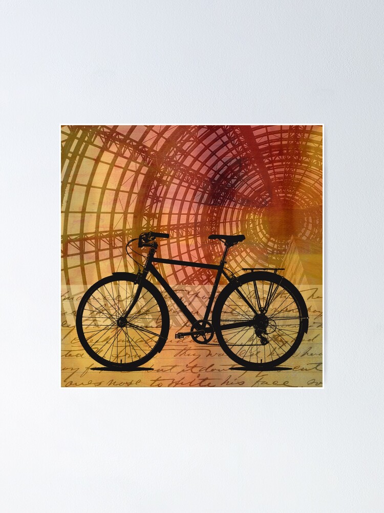 "Bicycle Silhouette Collage Art" Poster for Sale by NancyMerkle | Redbubble