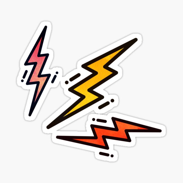 "Retro 90s Lightning Vibe" Sticker for Sale by sharedipmemes | Redbubble