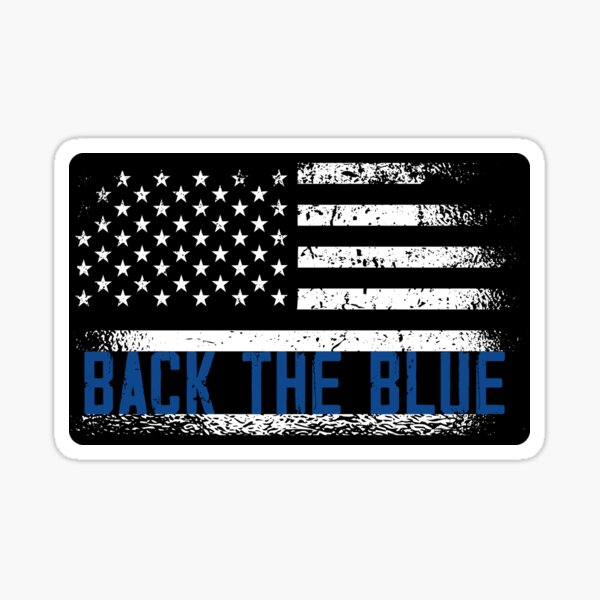 "Back the Blue Police Officers American Flag" Sticker for Sale by ...