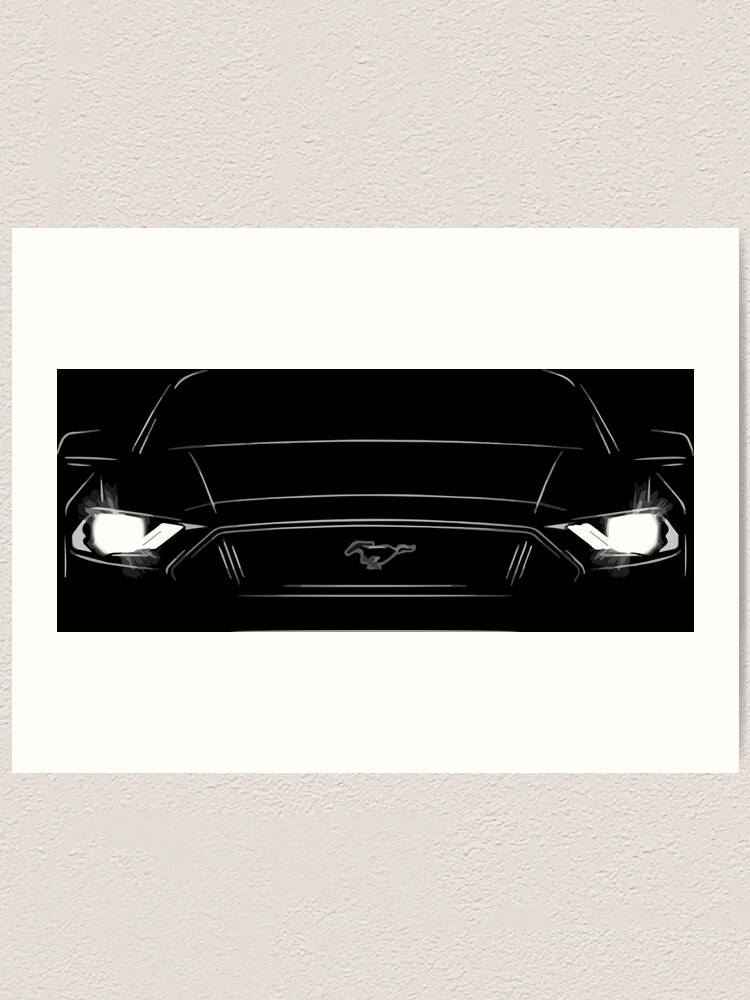 "Mustang Front Outline" Art Print for Sale by FromThe8Tees | Redbubble