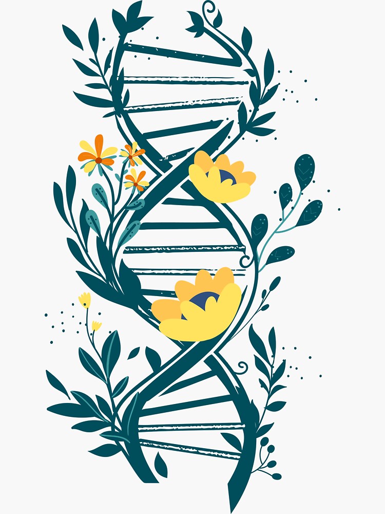 "Floral Watercolor DNA flowers trees dna structure " Sticker for Sale ...