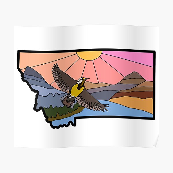 "Montana State Symbol" Poster by lornebean | Redbubble