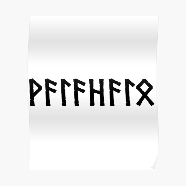"Valhalla Black Elder Futhark Runes Norse Viking Mythology " Poster by ...