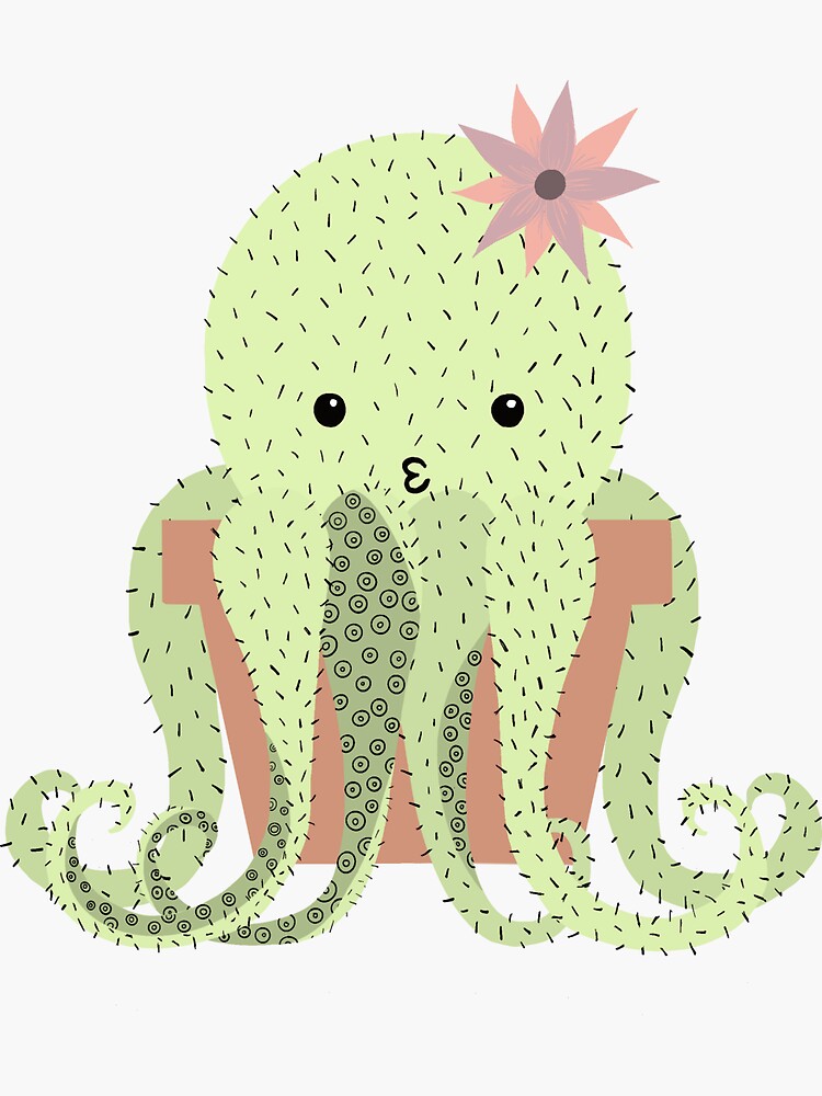 "Cactopus/Kakutakosu" Sticker by freckledmayuge | Redbubble