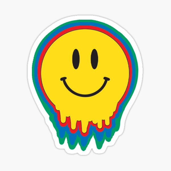 "drippy smiley face" Sticker by b-carlson | Redbubble