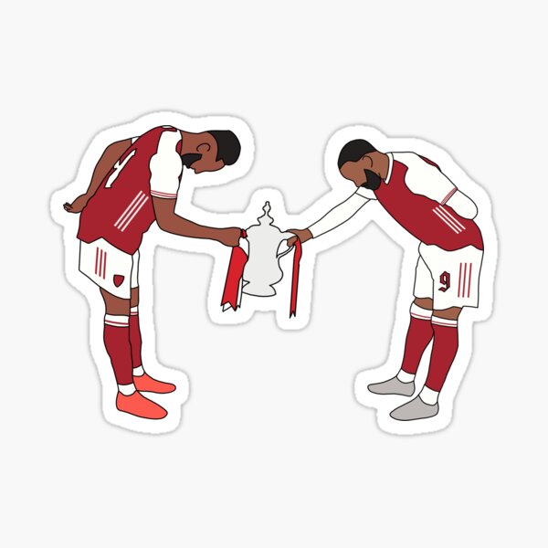 "Auba-Laca Shake, FA Cup Edition " Sticker by 1975hannah | Redbubble