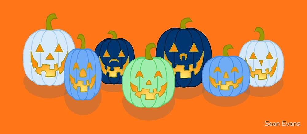 "Boyflux Pride Flag Jack O Lanterns" by Sean Evans | Redbubble