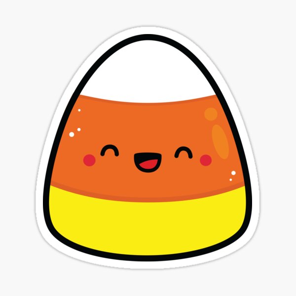 "Happy Kawaii Candy Corn for Halloween by Tatyana Deniz" Sticker for ...