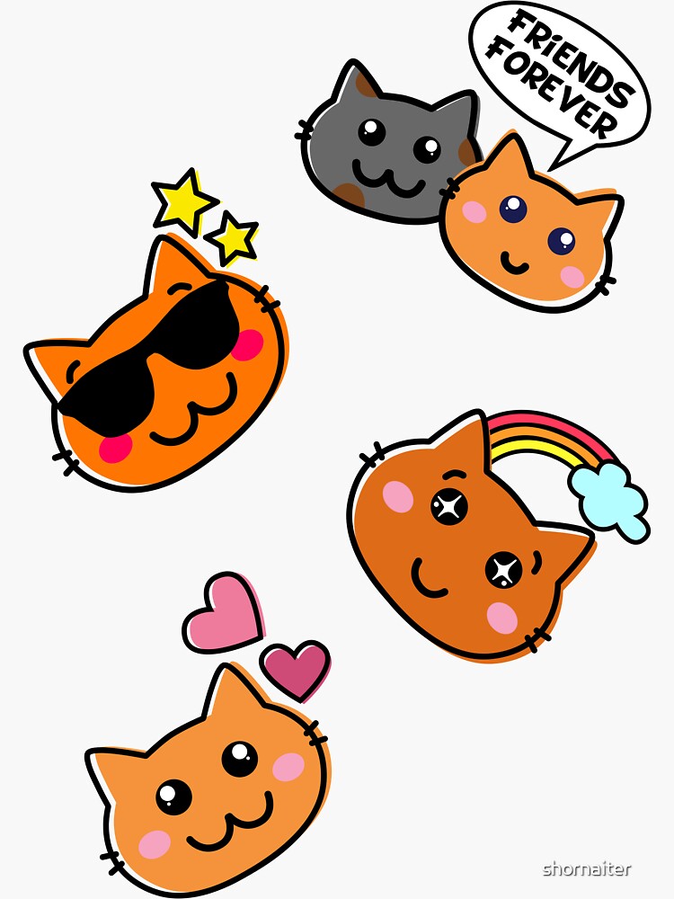"Happy Cat" Sticker for Sale by shornaiter | Redbubble