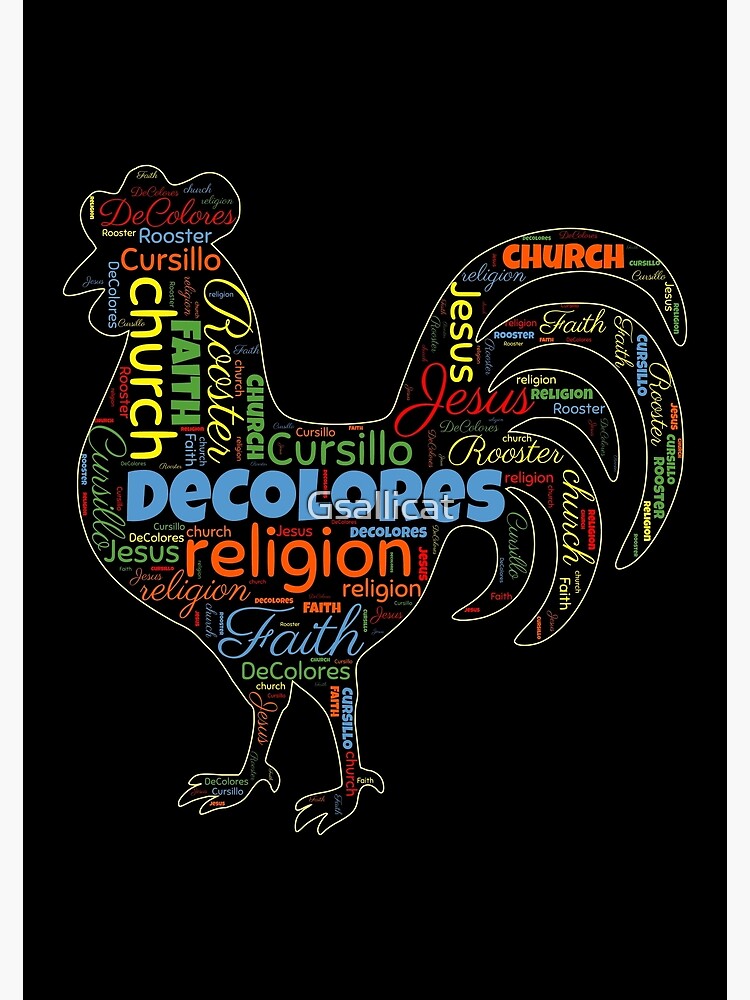"DeColores Cursillo Rooster Word Cloud" Canvas Print by Gsallicat ...