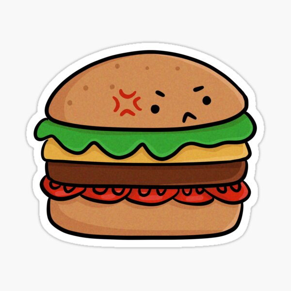 "angry burguer" Sticker for Sale by kogartes | Redbubble