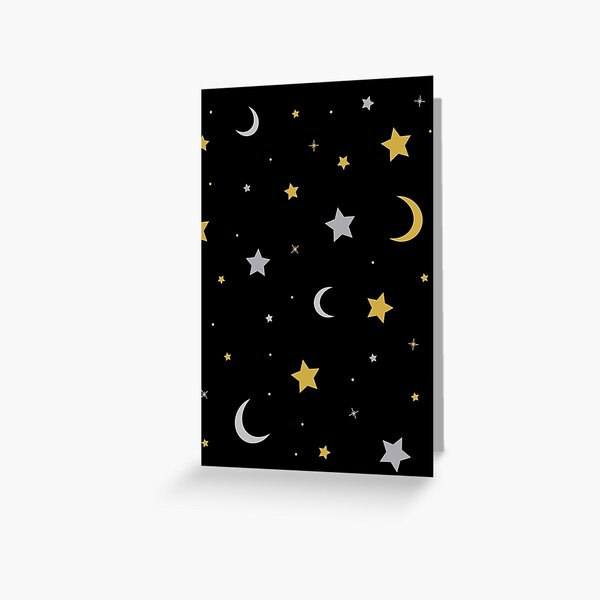 "Starry Night Moon and Stars Galaxy" Greeting Card for Sale by ...
