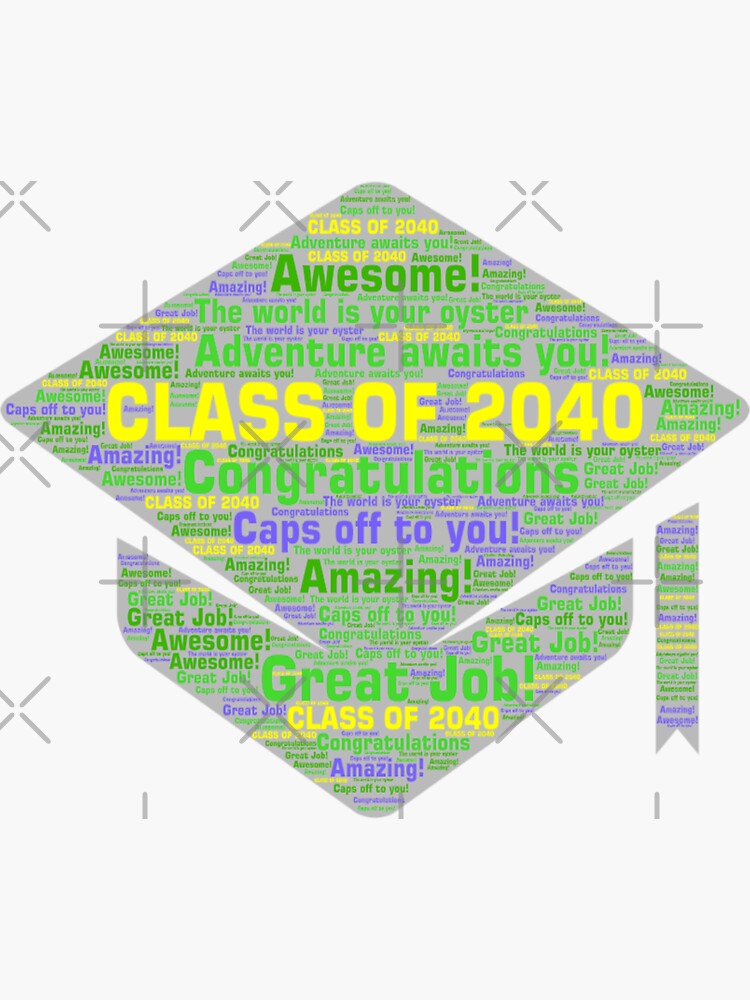 "Class of 2040" Sticker for Sale by HappinessWorld | Redbubble