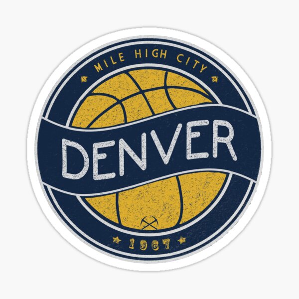 "Denver basketball vintage logo navy" Sticker for Sale by jimmyfenomeno ...