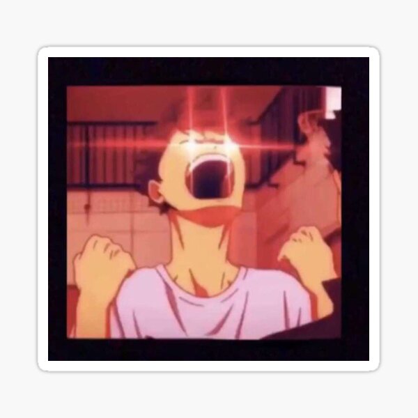 "Anime Meme " Sticker for Sale by sarascoolstuff | Redbubble