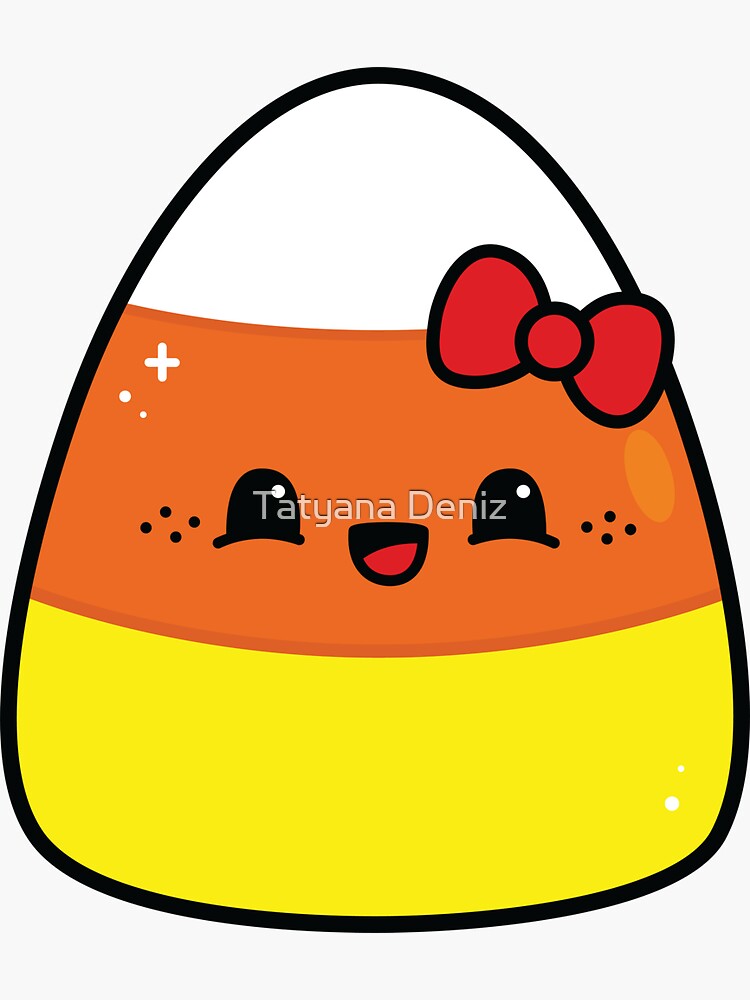 "Happy Kawaii Candy Corn Girl for Halloween by Tatyana Deniz" Sticker ...