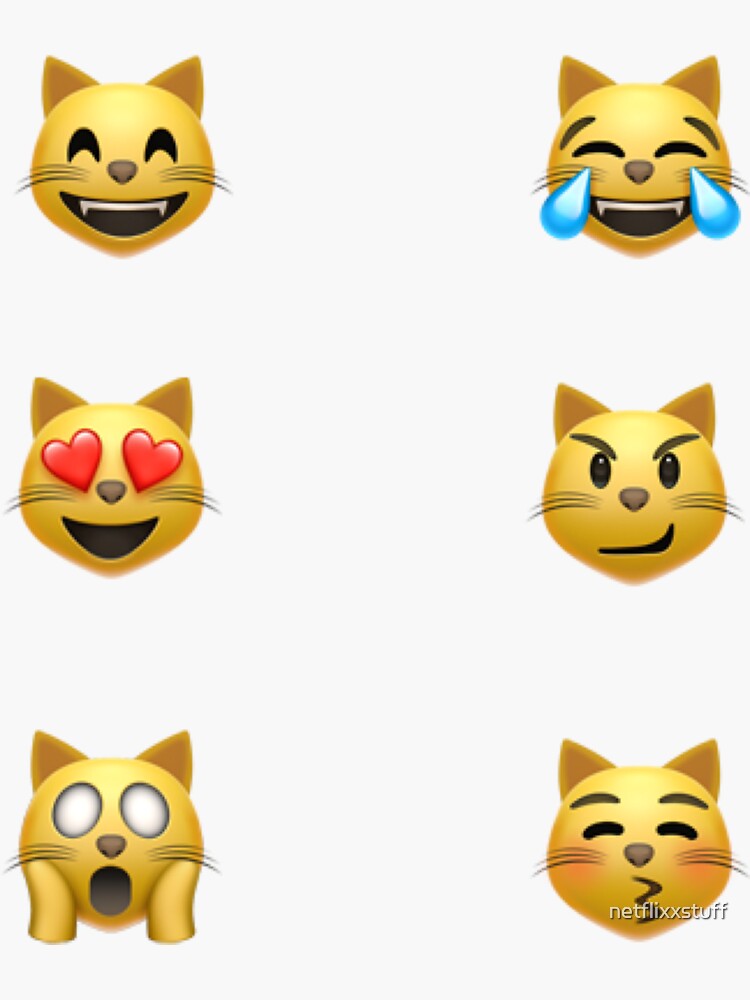 "Cat Emoji Sticker Pack" Sticker for Sale by netflixxstuff | Redbubble