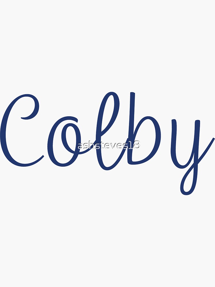"Colby Cursive" Sticker by ashsteves18 | Redbubble