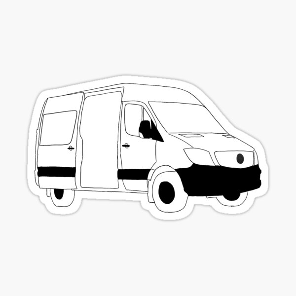 "Van Outline" Sticker by artbytasha | Redbubble