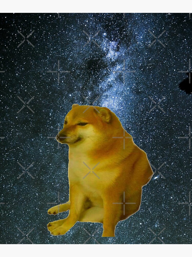 Pegatina «Cheems enteros en el espacio» de SciathDe | Redbubble