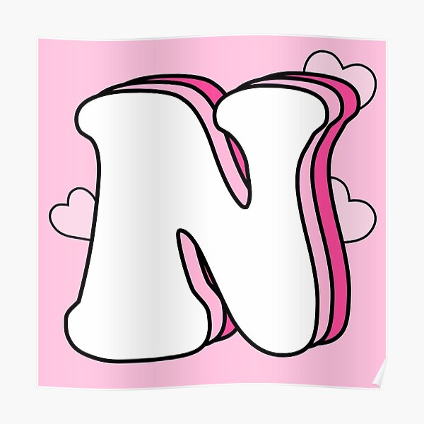 "N letter - soft girl aesthetic" Poster by elizastreet | Redbubble