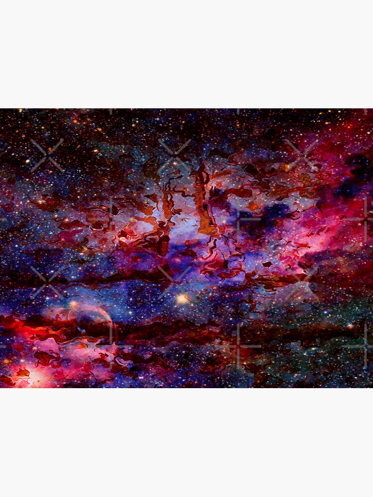 "RED AND BLUE SPACE MATTER - digital abstract art" Sticker for Sale by ...