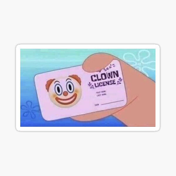 Clown License Stickers | Redbubble