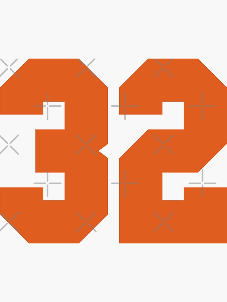 "32 Number Cleveland Sports Thirty-Two Brown Jersey" Sticker for Sale ...
