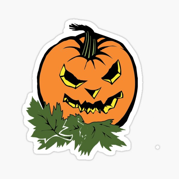 "Halloween Pumpkin Face" Sticker for Sale by Navi-designs | Redbubble