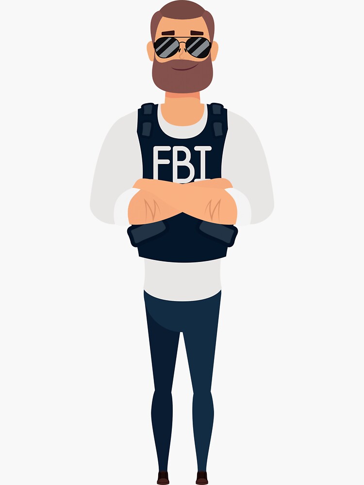 "FBI Cool Man" Sticker for Sale by ZodesignArt | Redbubble