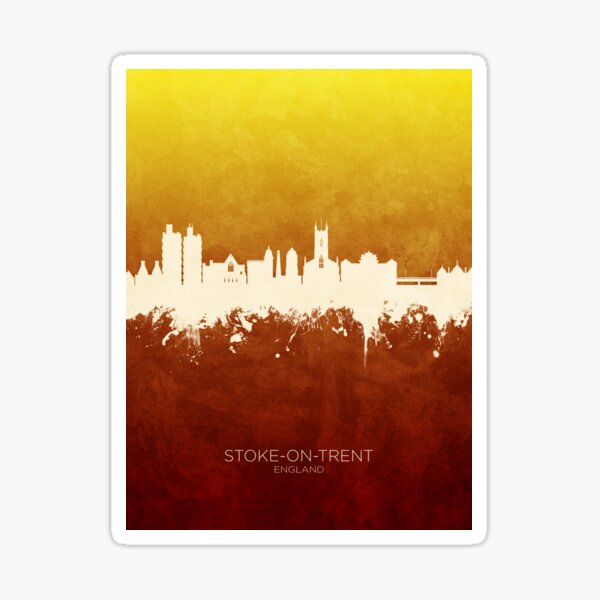 "Stoke-on-Trent England Skyline" Sticker for Sale by Michael Tompsett ...