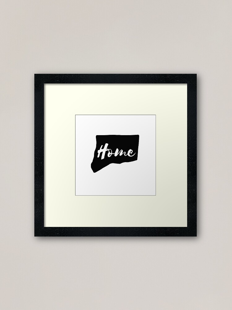 "Connecticut Cursive Home State Outline" Framed Art Print for Sale by ...