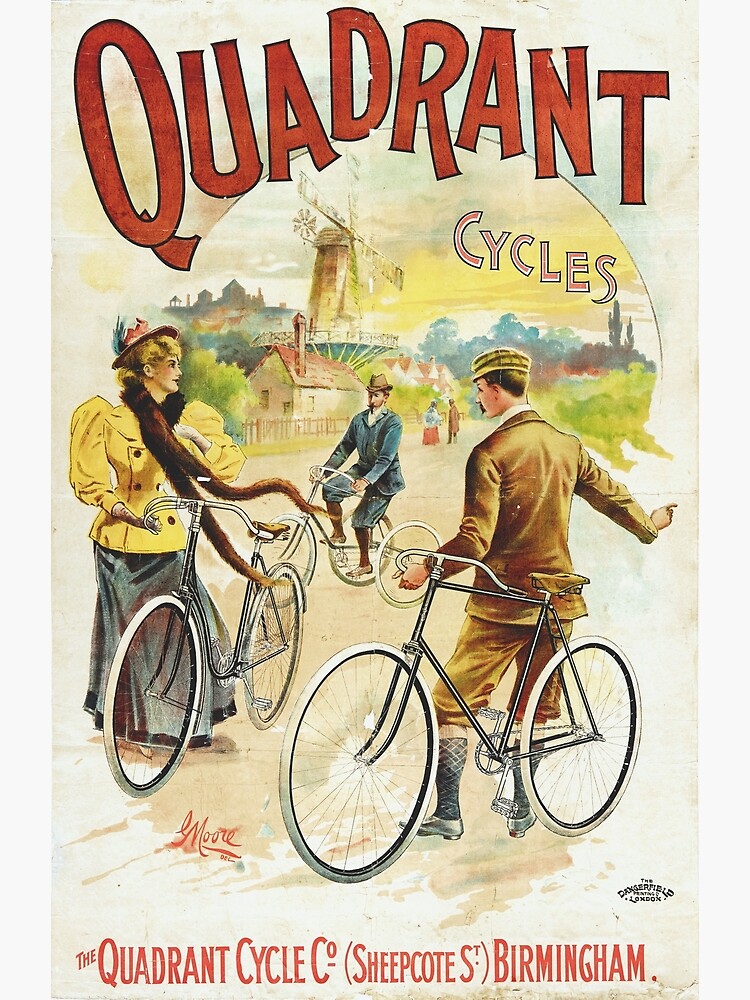 Poster « Affiche britannique de vélo rétro vintage - Cycles Quadrant ...