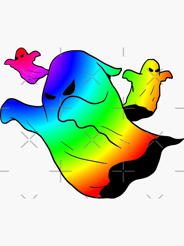 "Rainbow Ghost " Sticker for Sale by GloriousMess | Redbubble
