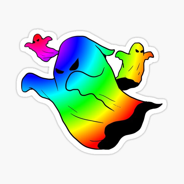 "Rainbow Ghost " Sticker for Sale by GloriousMess | Redbubble