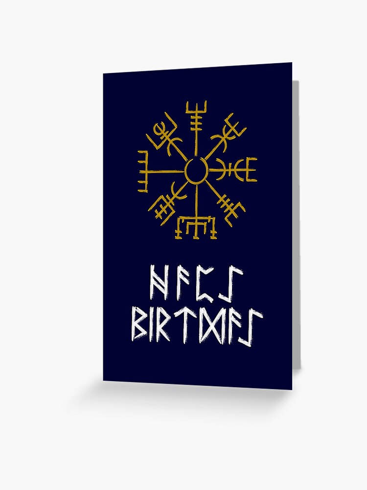 "Happy Birthday Norse Runes " Greeting Card for Sale by neon-light ...