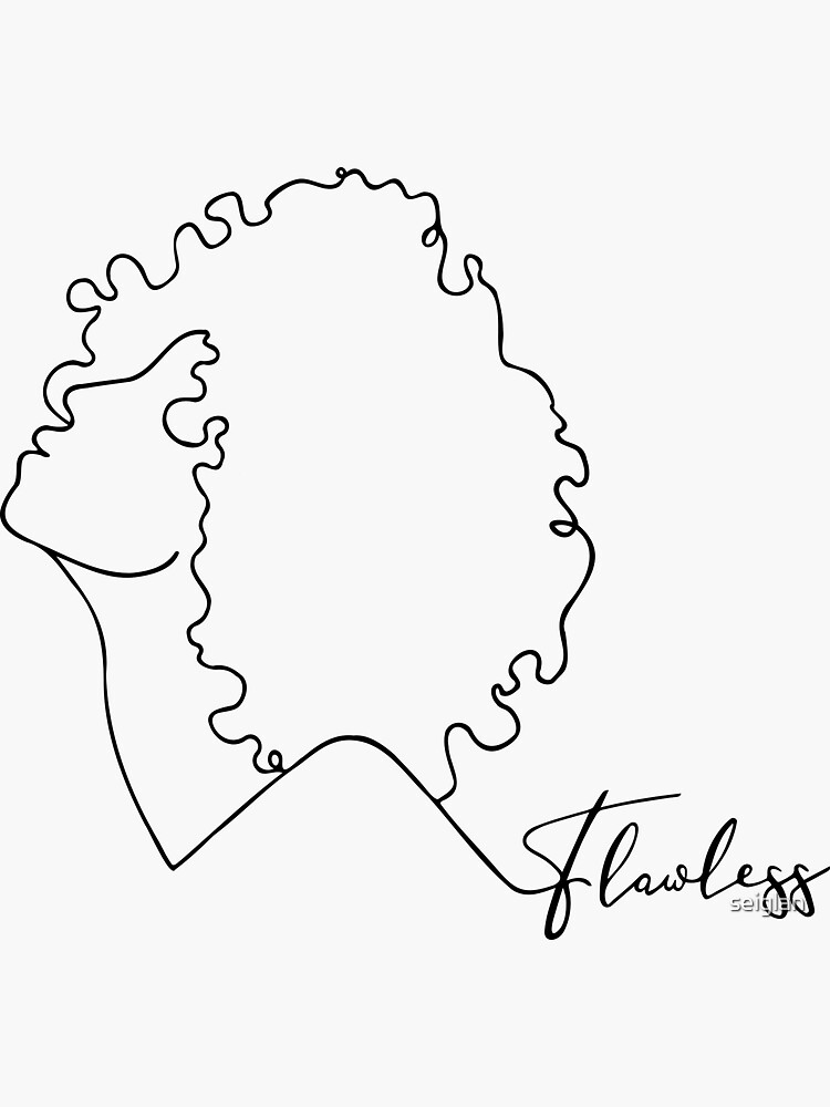"We are Flawless Line Art Drawing" Sticker for Sale by seiglan | Redbubble