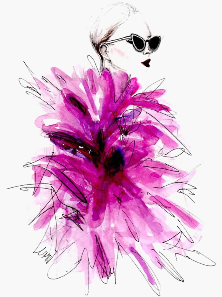 "Purple Fashion Model" Sticker for Sale by audio-sync | Redbubble