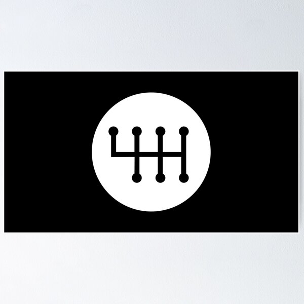 "White 6-speed Manual Transmission Shift Pattern (reverse on top left ...