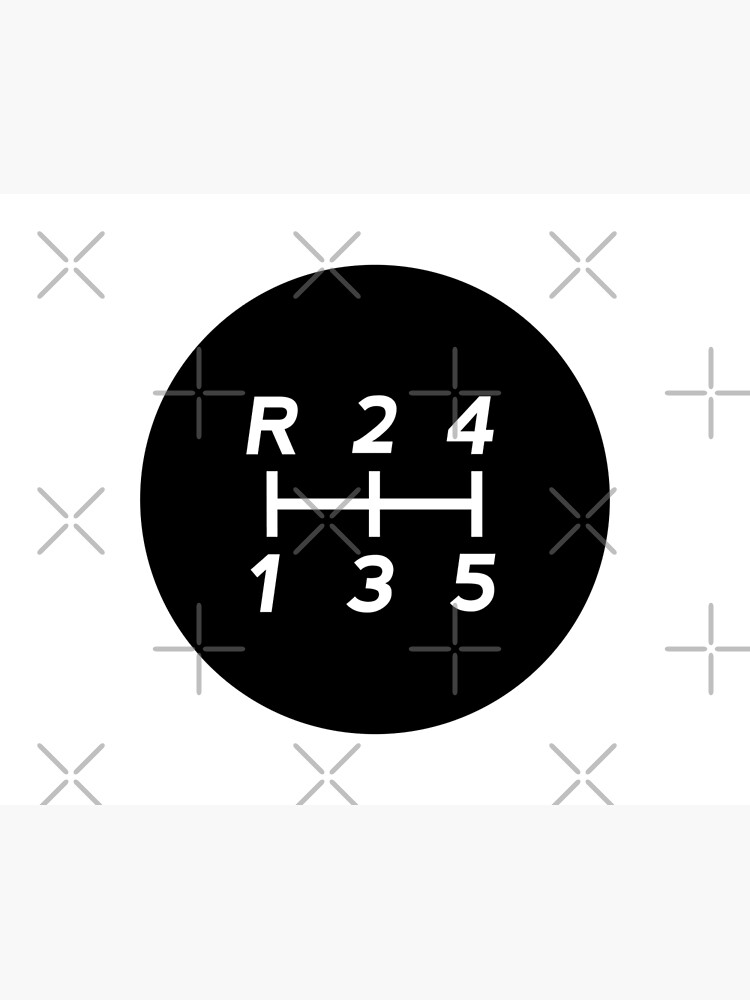 "Black 5-Speed Manual Transmission Shift Pattern (dog leg)" Art Print ...
