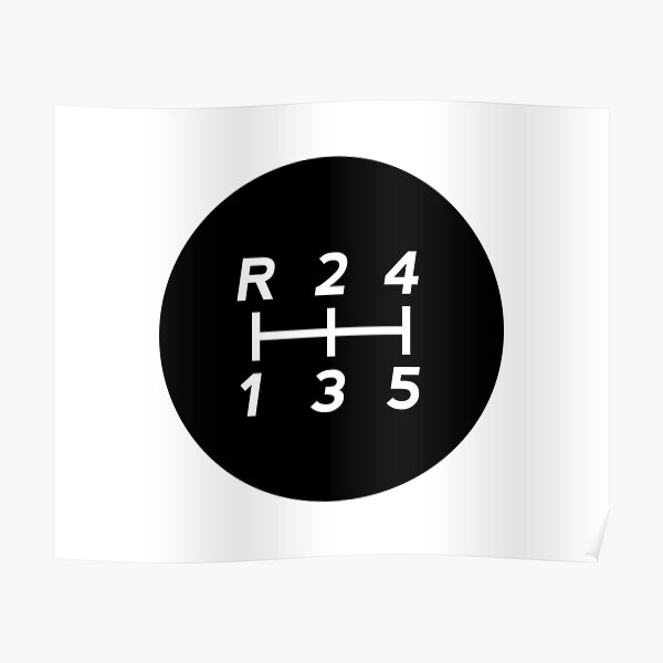 "Black 5-Speed Manual Transmission Shift Pattern (dog leg)" Poster for ...